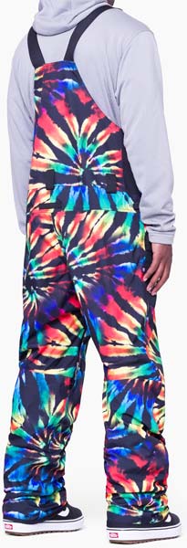 686 Mens Frontier Snow Bib Pant 2024 in Grateful Dead Tie Dye...