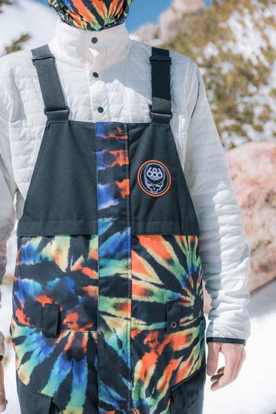 686 Mens Frontier Snow Bib Pant 2024 in Grateful Dead Tie Dye...