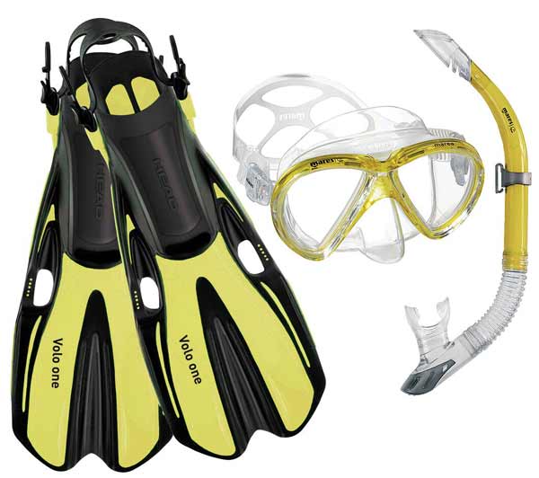 Mares Volo Fin and Marlin Mask Set Yellow- Wilderness Scuba