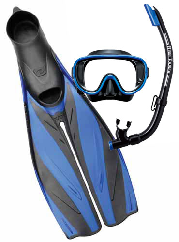Tusa Split Fins, Tusa Ranger Mask & Snorkel - Snorkeling Package