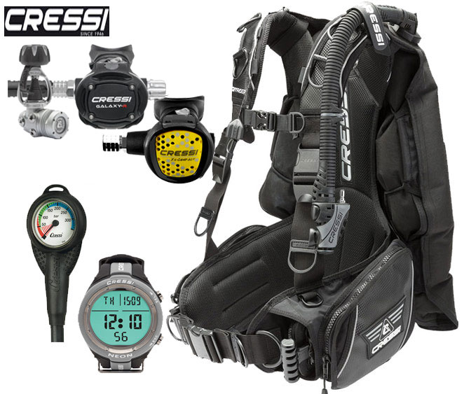 Cressi Commander Evolution BCD, T10 Galaxy Regulator- Scuba...