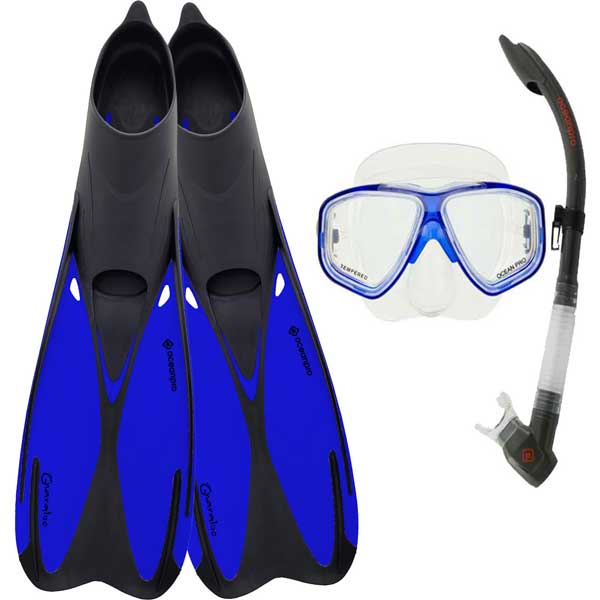 Oceanpro Gnaraloo Fins, Eclipse Mask & Typhoon II Snorkel Set...