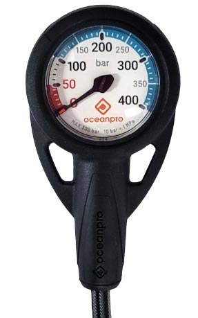 Oceanpro SPG w boot & hose - Wilderness Scuba Diving Store