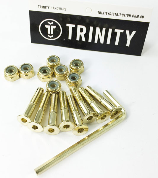 Trinity Bolts 1" Gold Allen - Wilderness Skateboards
