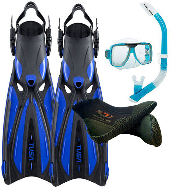 Scuba diving Fin, Mask, Snorkel, Boots Packages at discount...